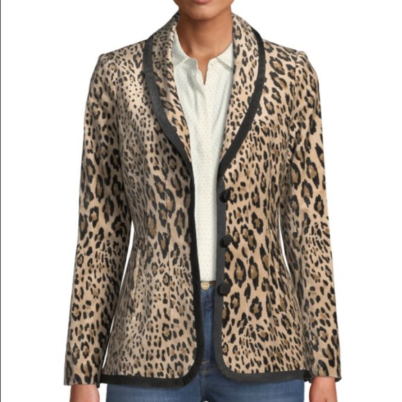 Frame Denim | Jackets & Coats | Frame Leopard Print Velvet Jacket ...